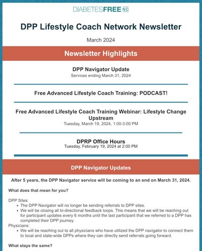 Resources For Diabetes Prevention Program Lifestyle Coaches Diabetes
